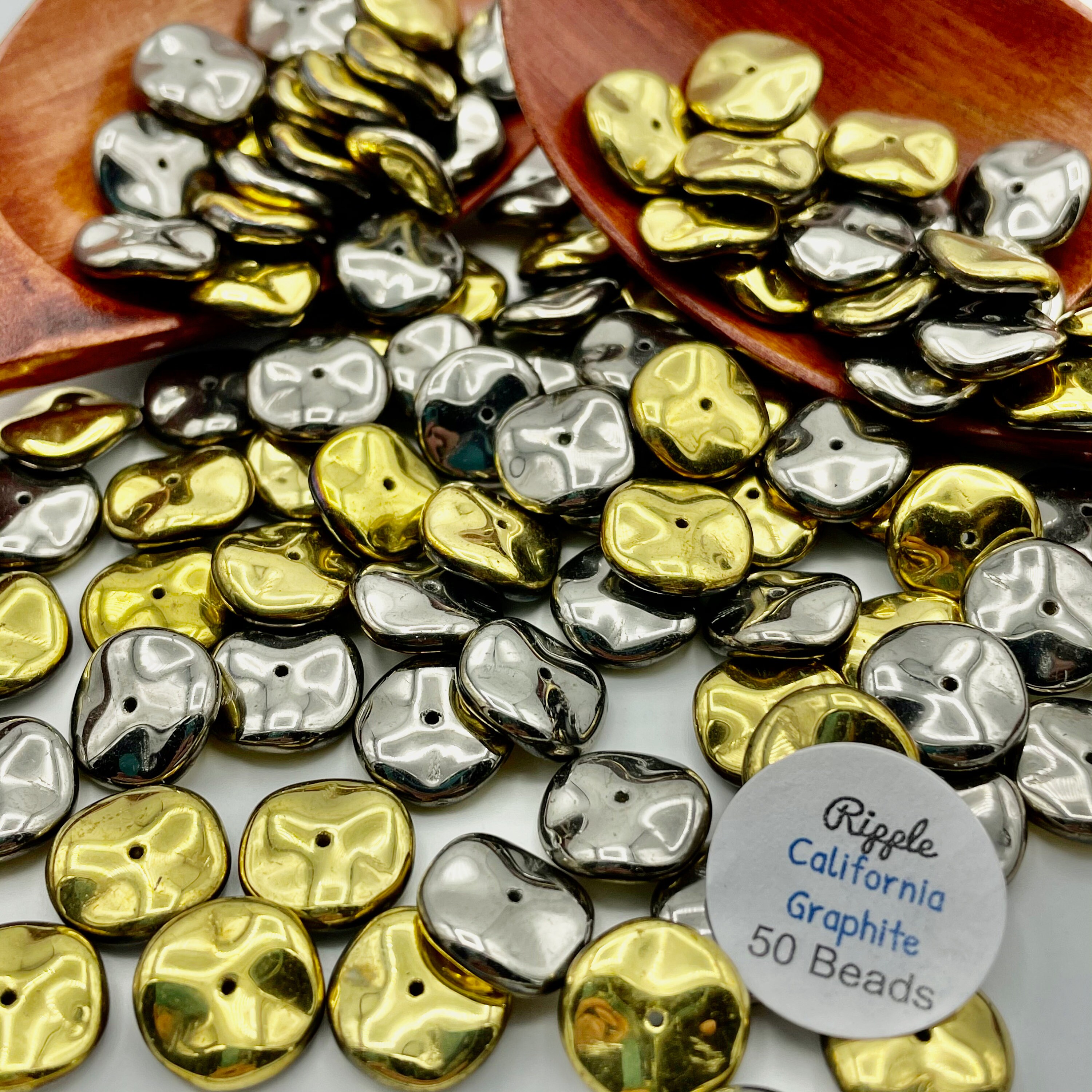 Ripple Beads Czech Glass 12mm x 3mm Mix & Match Strand of 50 | Etsy