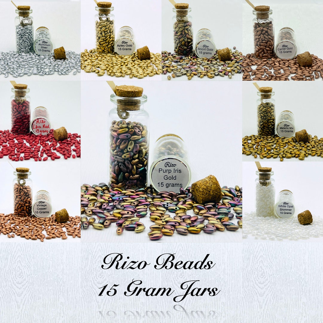 Rizo Beads 2.5 X 6 Mm Czech Glass Mix & Match 15 Gram Bottle ...