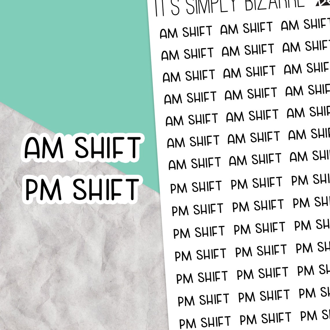 Work Shift Script Stickers, Text Planner Stickers, Tracking Sticker ...