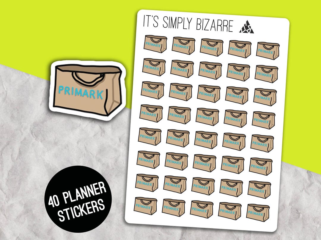 Primark Bag Stickers, Planner Sticker Sheet, Shopping Trip Tracker ...