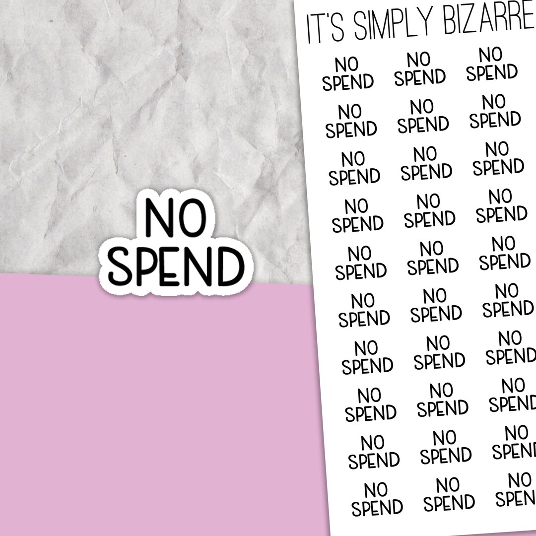 No Spend Text Stickers, No Spend Planner, Finance Planner, Planner ...
