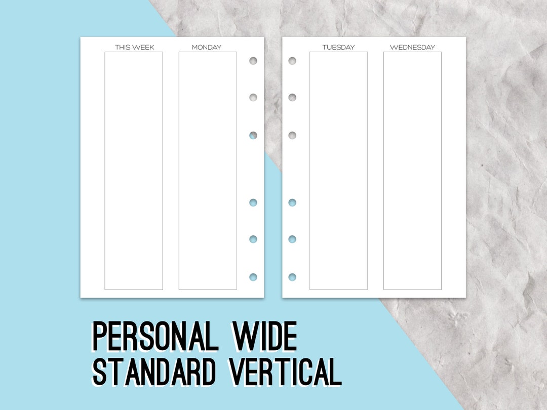 Personal Wide Standard Vertical Inserts, Erin Condren Sticker Inserts ...
