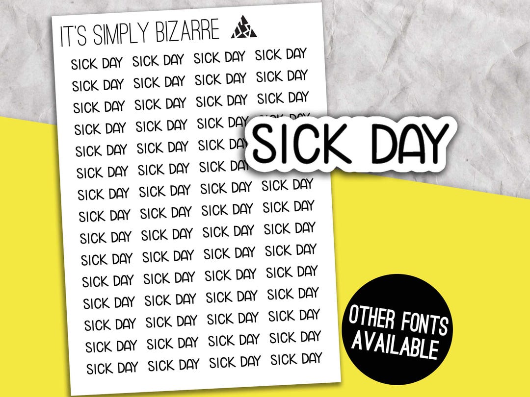 Sick Day Script Stickers, Work Script, Text Planner Stickers, Tracking ...