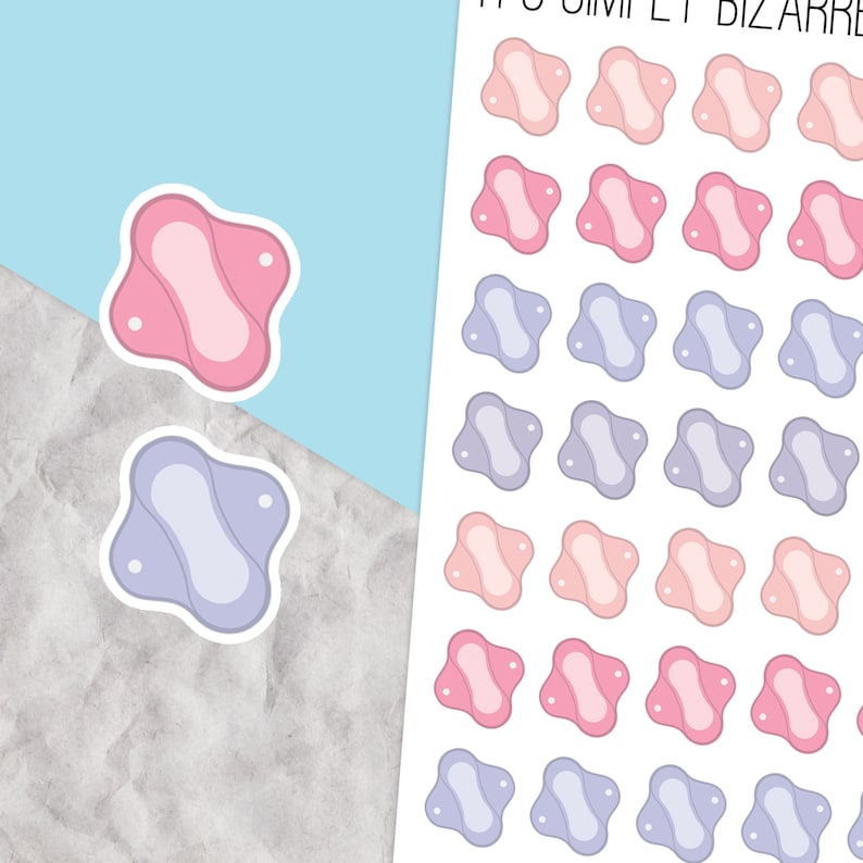 Reusable Sanitary Pad Stickers Period Stickers Period | Etsy