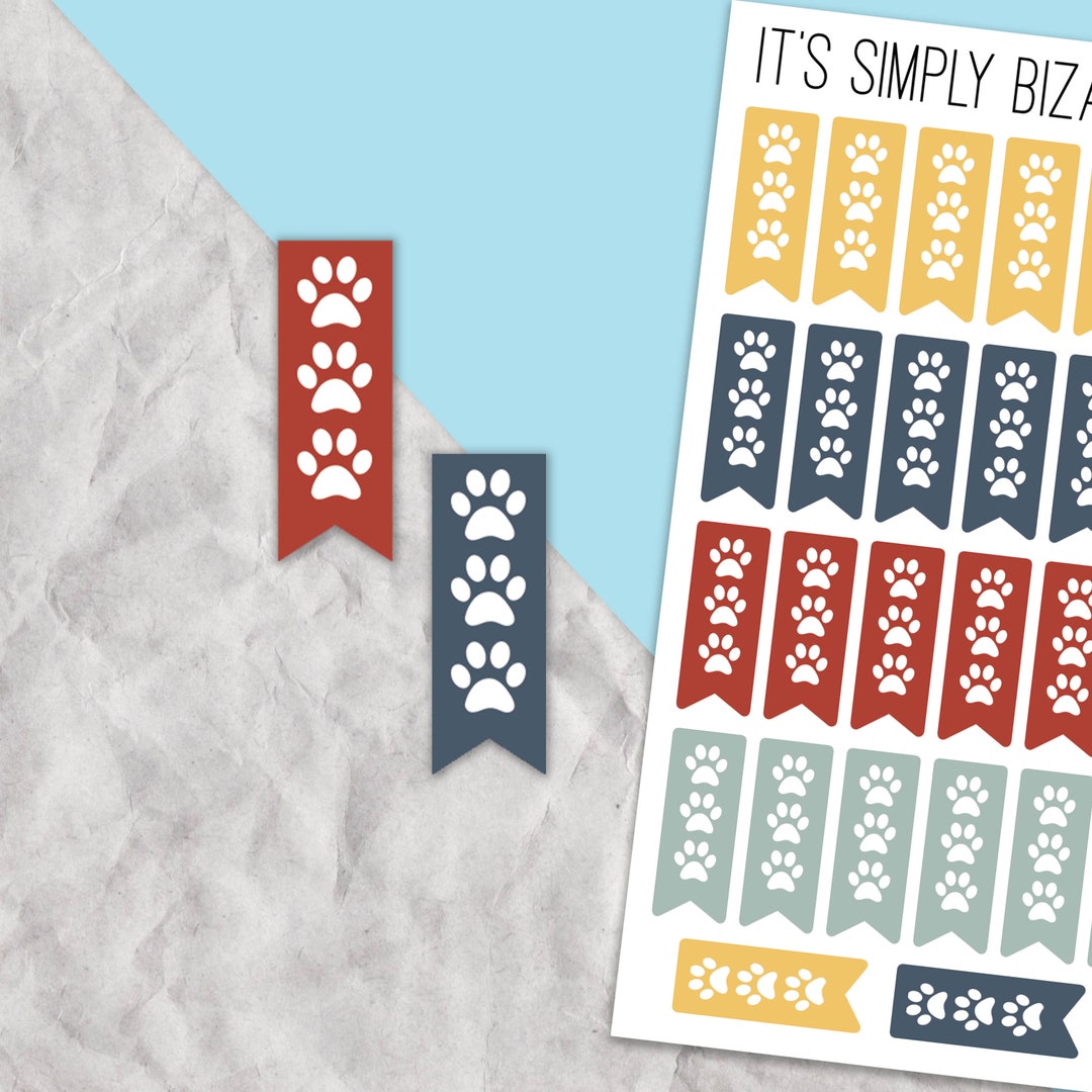 Paw Print Mini Checklists, Planner Sticker Sheet, Standard Vertical ...