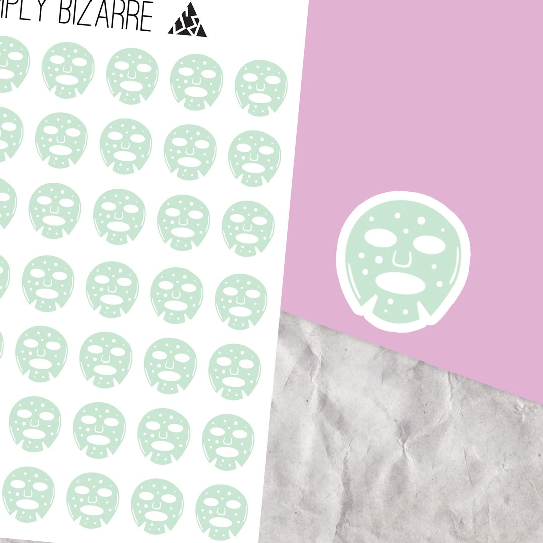 Face Mask Stickers, Skincare Tracking, Self Care, Spa Day Sticker Sheet ...