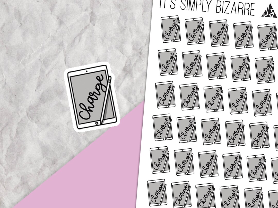 Charge iPad Stickers, Digital Planning, Planner Sticker Sheet, Digital ...