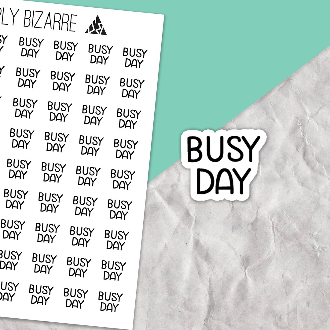 Busy Day Text Stickers, Planner Sticker Sheet, Planner Text Stickers ...