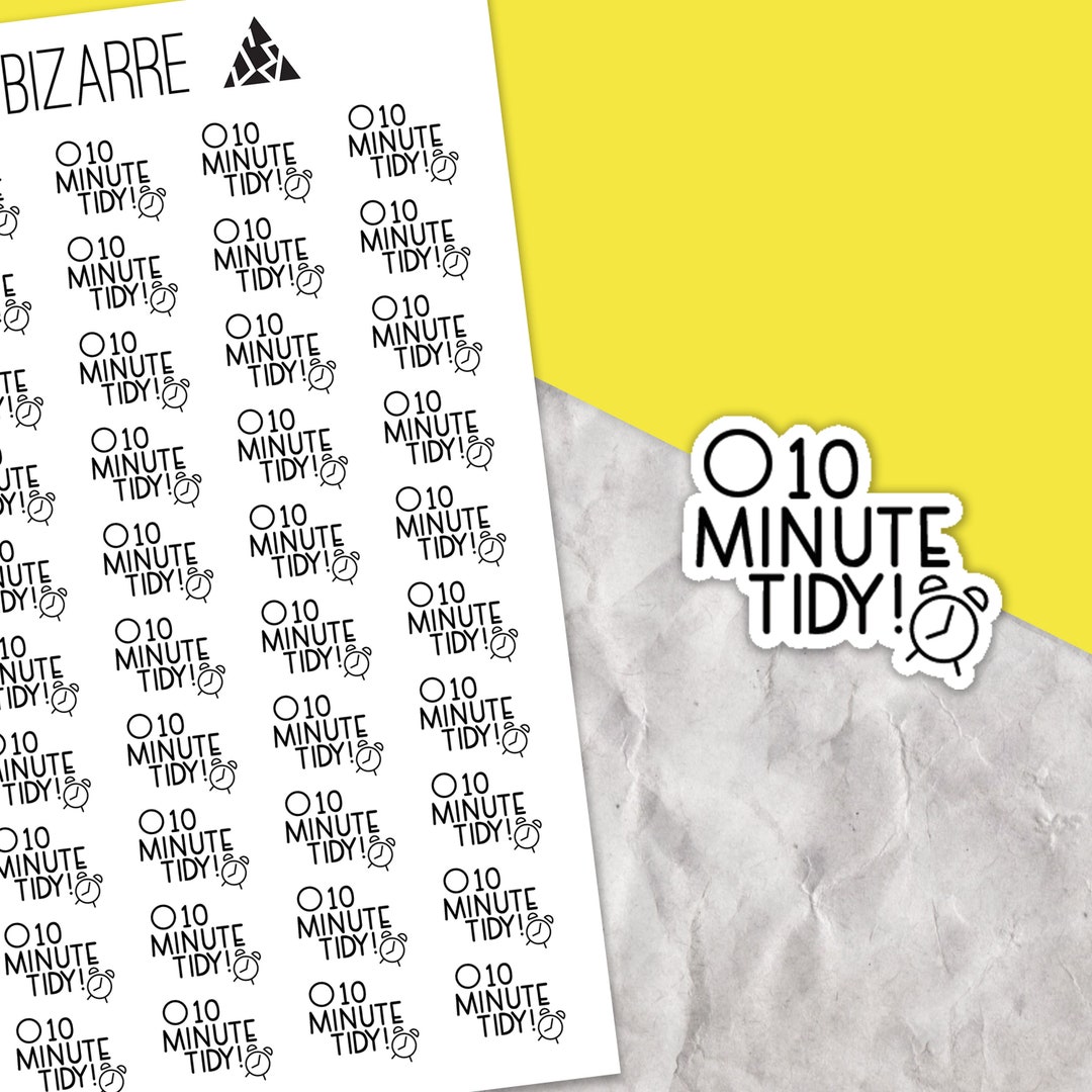 10 Minute Tidy Stickers, Tidy up Planner Stickers, Planner Sticker ...