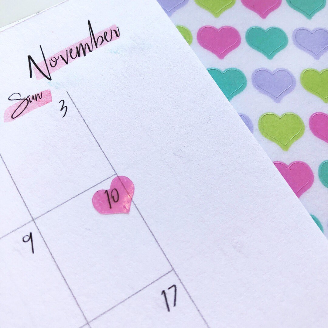Clear Heart Stickers, Coloured Hearts, Planner Stickers, See Through ...
