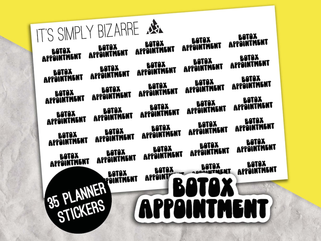 Botox Appointment Stickers, Script Stickers, Planner Text Sticker Sheet ...