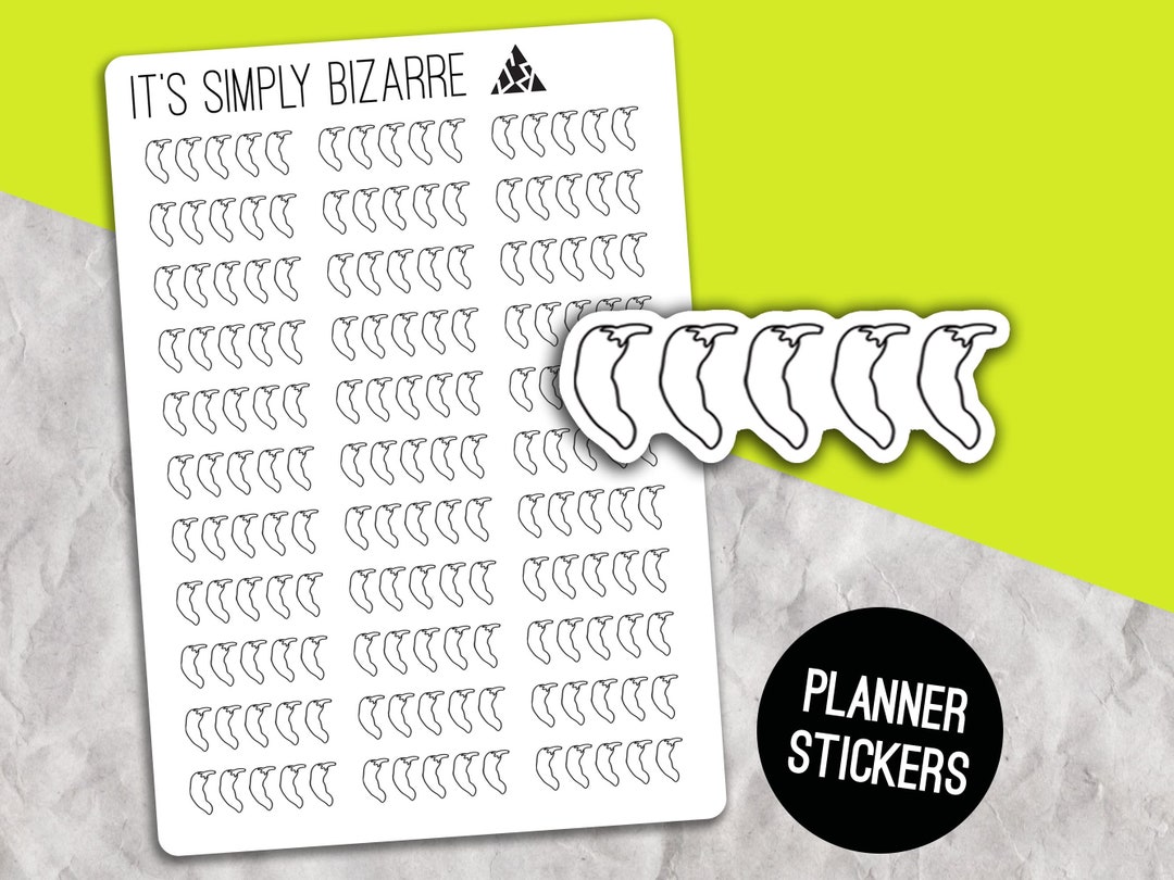 Chilli Spice Rating Stickers, Chilli Pepper Stickers, Planner Sticker ...