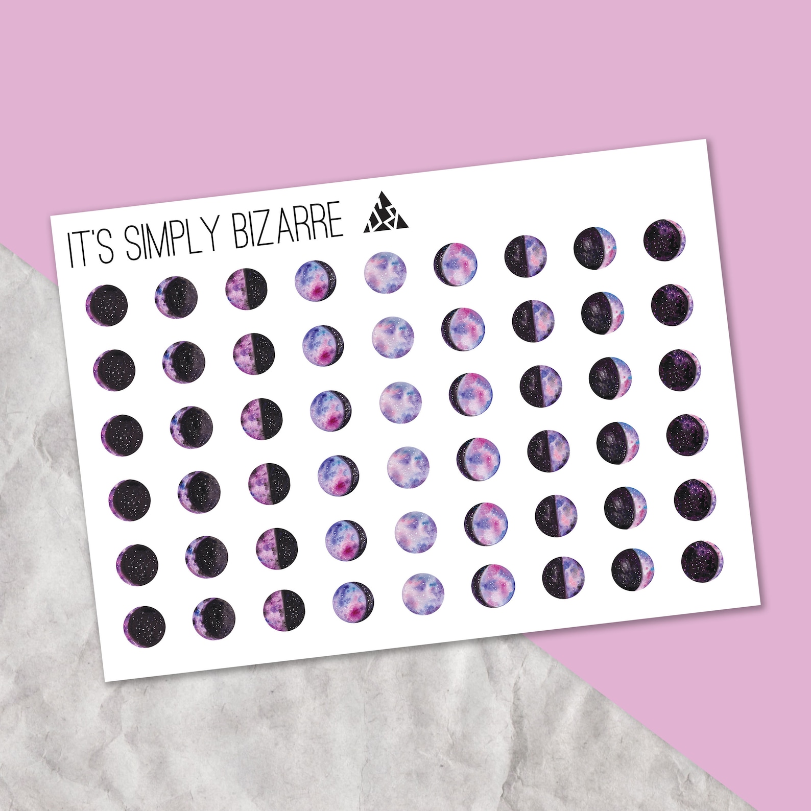 Moon Phase Stickers, Moon Sticker Sheet, Watercolour Stickers, Lunar ...