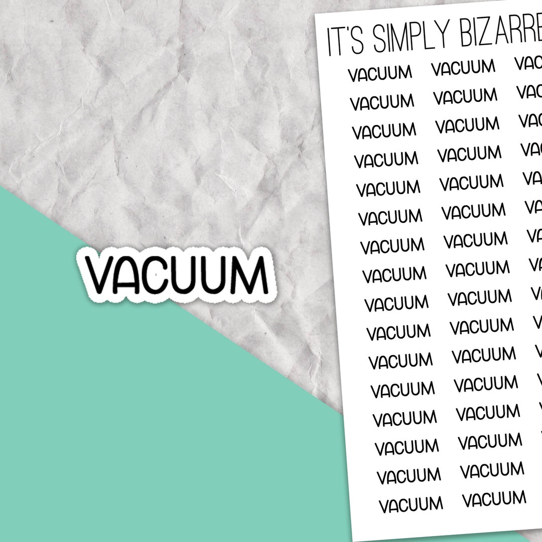 Vacuum Text Stickers, Script Stickers, Household Chores, Planner ...