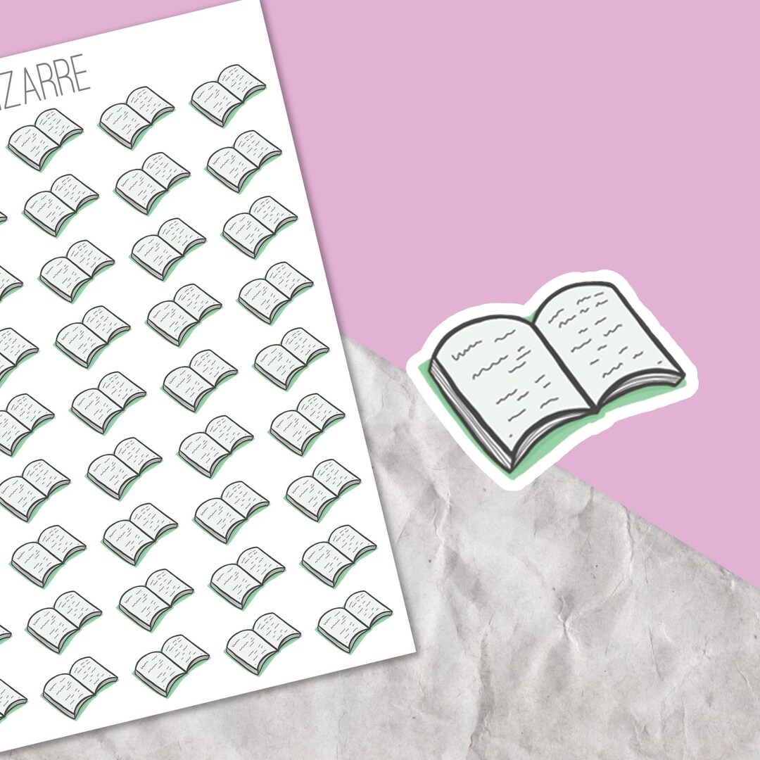 Reading Planner Stickers, Book Tracking, Studying Sticker Sheet, Open ...
