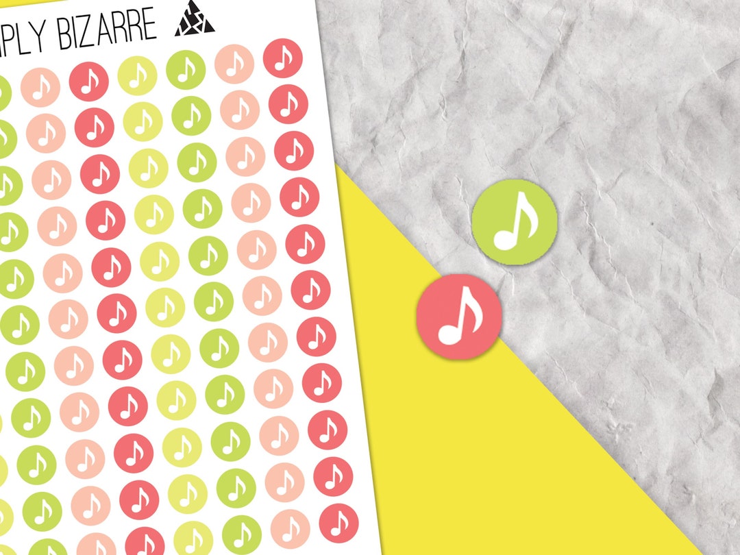 Music Note Circle Icon Stickers, Music Rehearsal Tracking, Functional ...