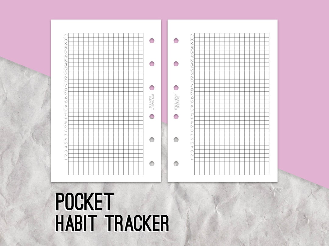 Habit Tracker Pocket Size, Ring Planner Pages, Monthly Habits, Month on ...