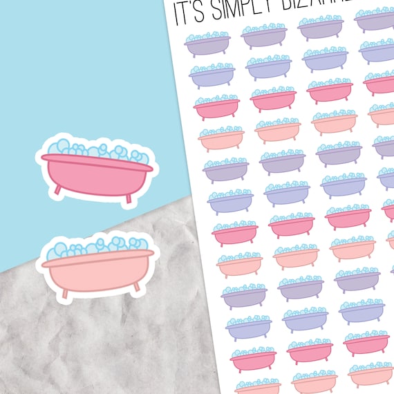 Bubble Bath Stickers Self Care Sticker Sheet Bath Time - Etsy