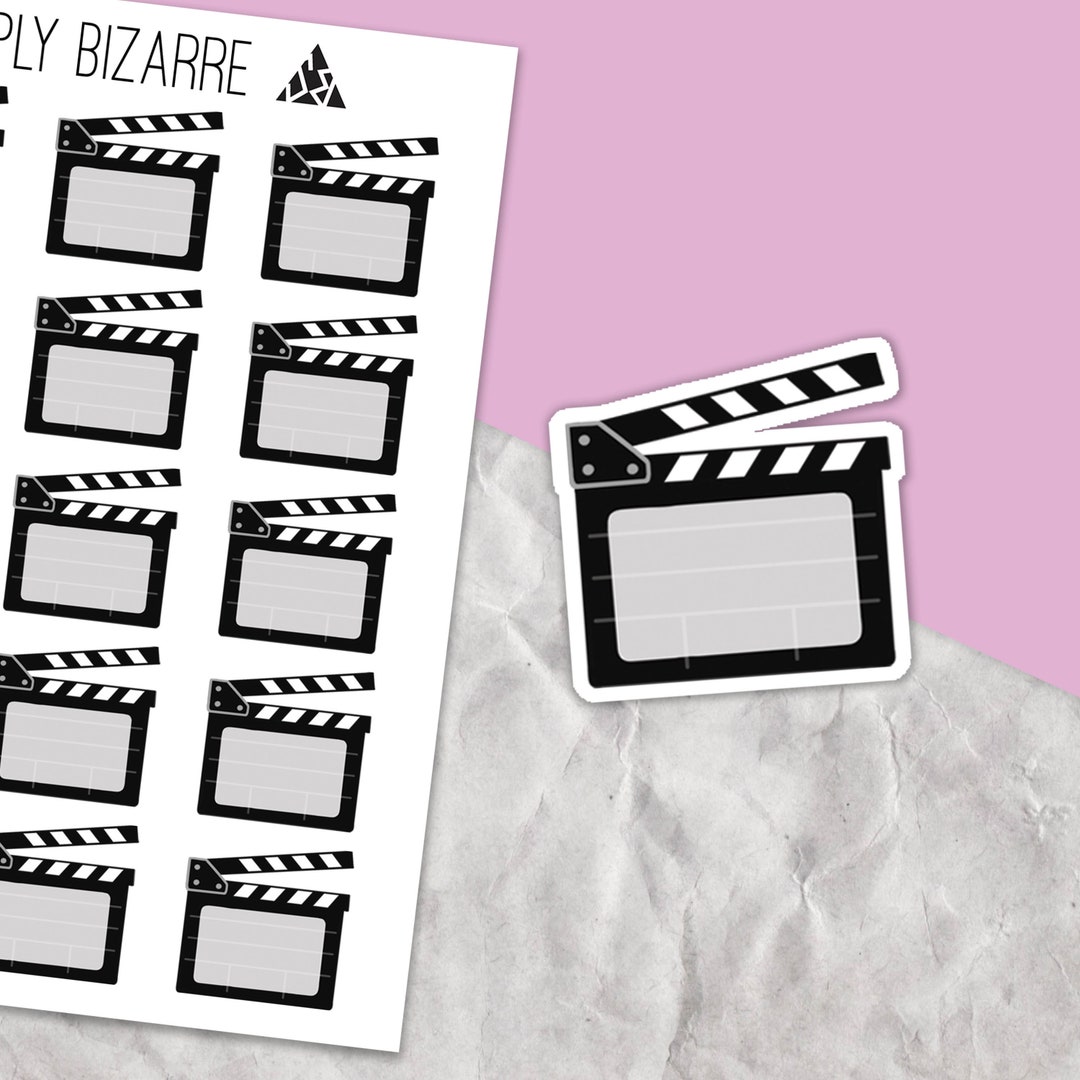 Film Clapboard Stickers, Currently Watching Stickers, Planner Sticker ...