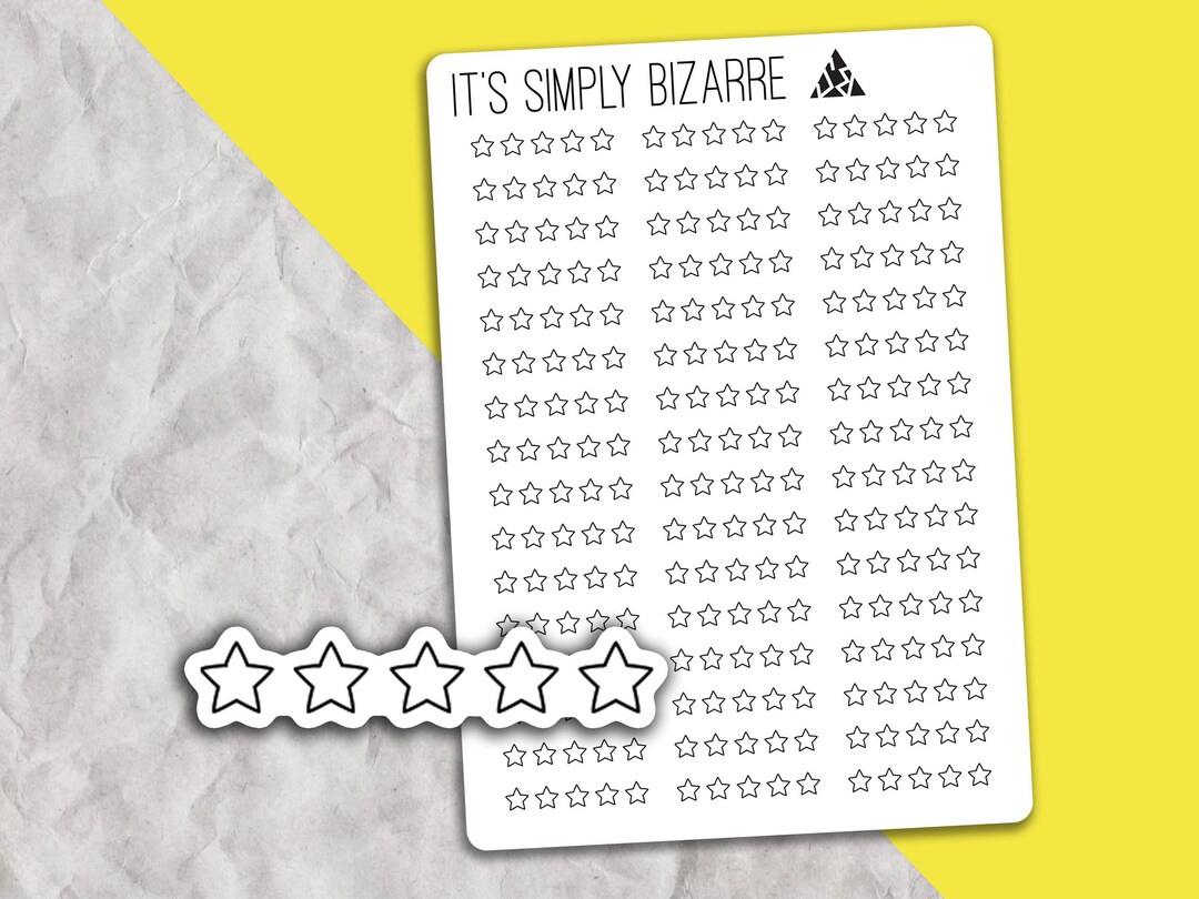 5 Star Rating Stickers, Reading Journal Stickers, Bullet Journal ...