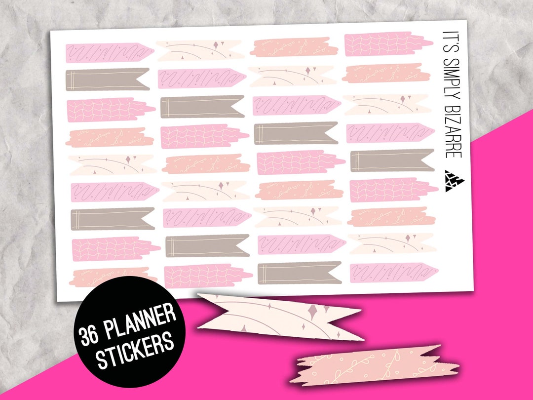 Tape Banner Stickers, Planner Sticker Sheet, Planner Banners, EC ...