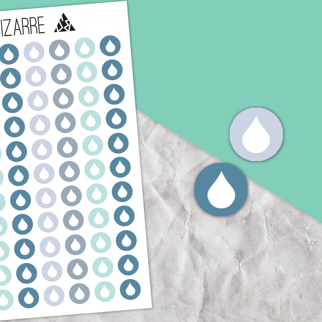 Droplet Circle Icon Sticker, Drink Water Tracker, Period Tracker ...