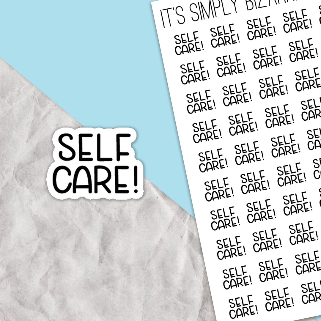 Self Care Script Stickers, Text Stickers, Functional Stickers, Text ...