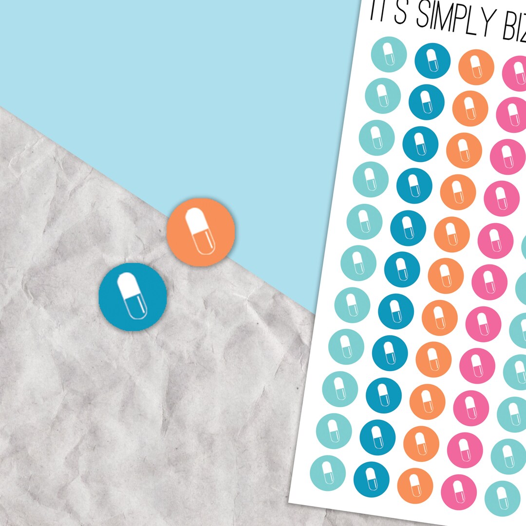 Pill Circle Icon Stickers, Medication Tracker, Health Planner ...