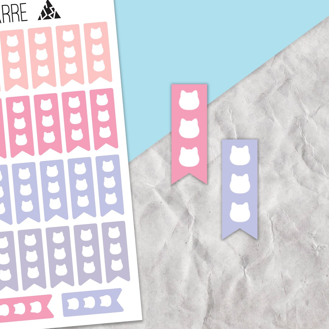 Cat Head Mini Checklist Stickers, Standard Vertical Stickers ...