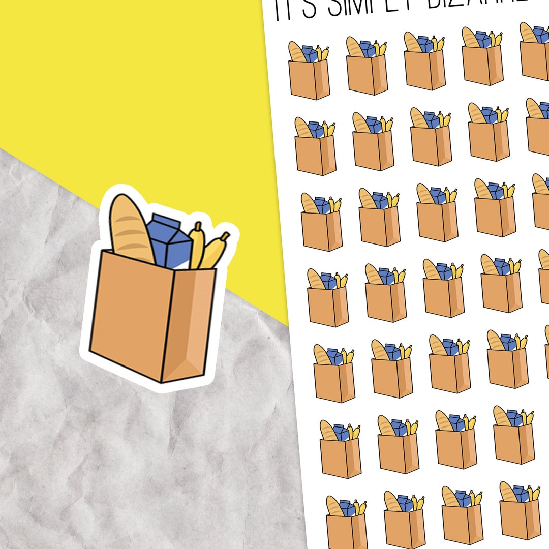 Grocery Shopping Stickers, Food Shopping Sticker Sheet, Weekly Shop ...
