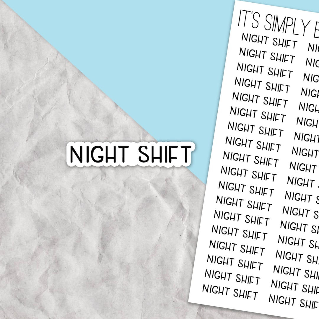 Night Shift Stickers, Work Shift Stickers, Work Planner, Planner ...
