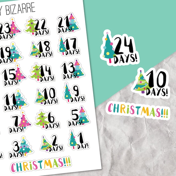 Christmas Countdown Stickers - Etsy