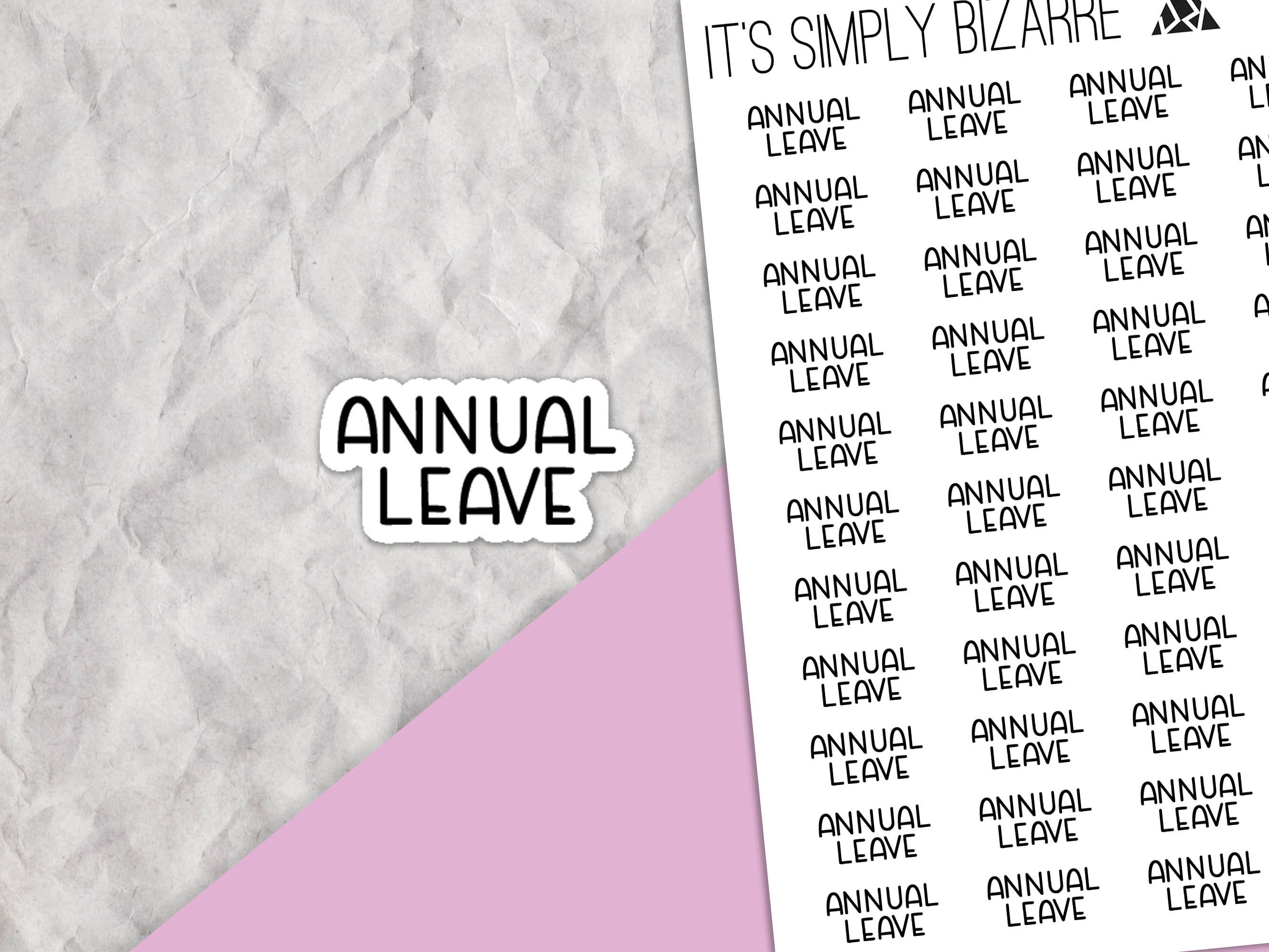 Annual Leave Script Stickers, Work Stickers, Text Planner Stickers ...