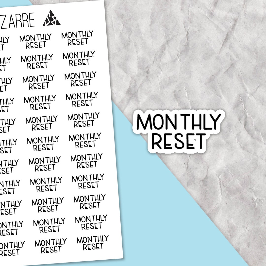 Monthly Reset Text Stickers, Monthly Reset Routine, Self Care Stickers ...