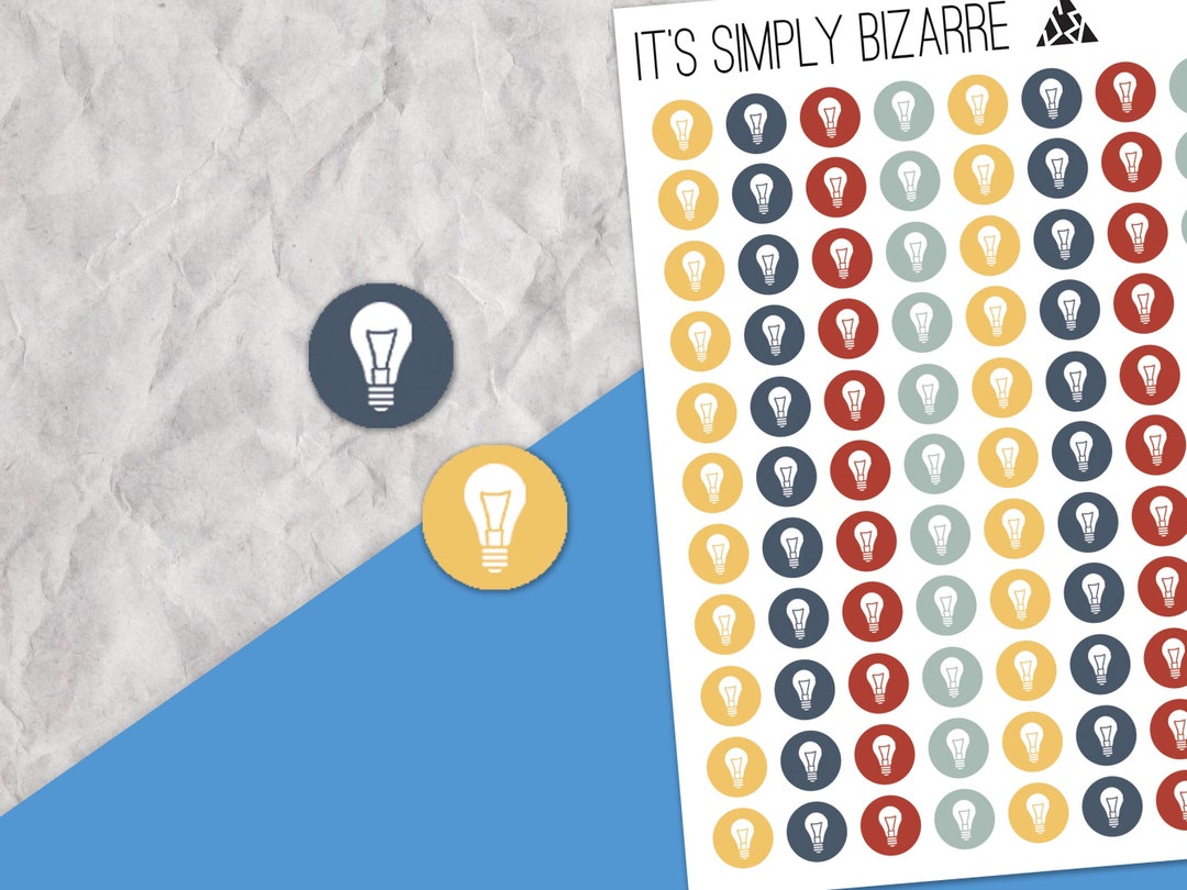 Light Bulb Circle Icon Stickers, Electric Bill Tracking, Functional ...