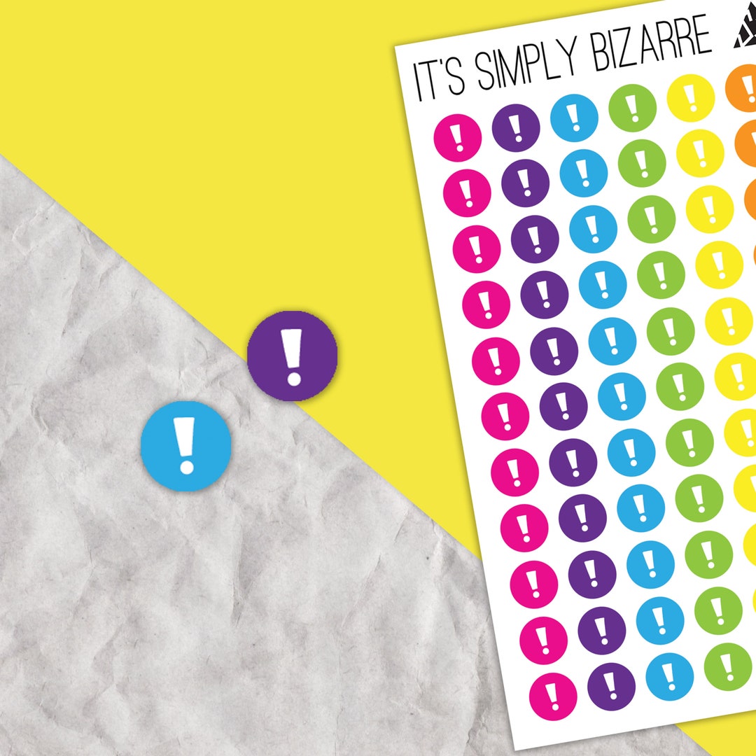 Exclamation Point Icon Stickers, Circle Dot Stickers, Functional ...