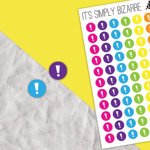 Exclamation Stickers - Etsy UK