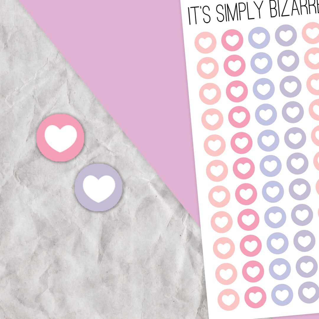 Heart Circle Icon Stickers, Date Night Planning, Functional Stickers ...