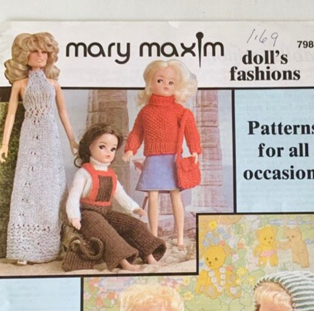 Vintage Mary Maxim Sindy Barbie Farrah Fawcett Doll Knitting Pattern ...
