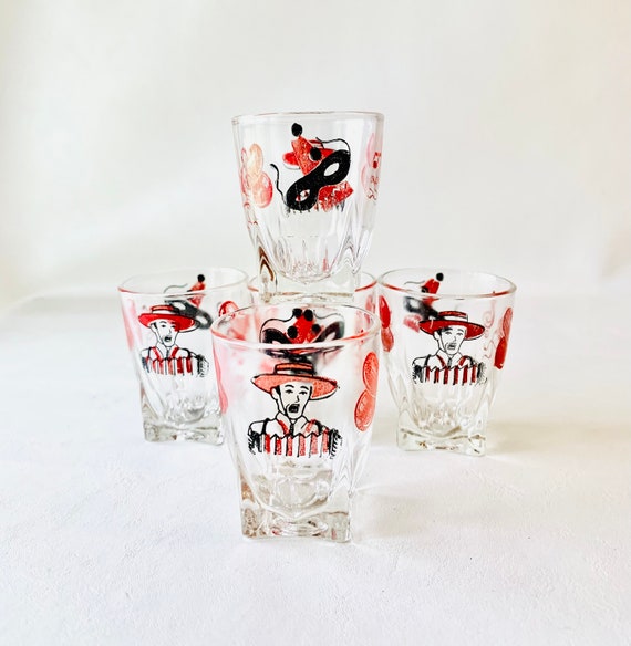 BVB France Vintage Mid Century Pictorial Shot Glasses Party - Etsy