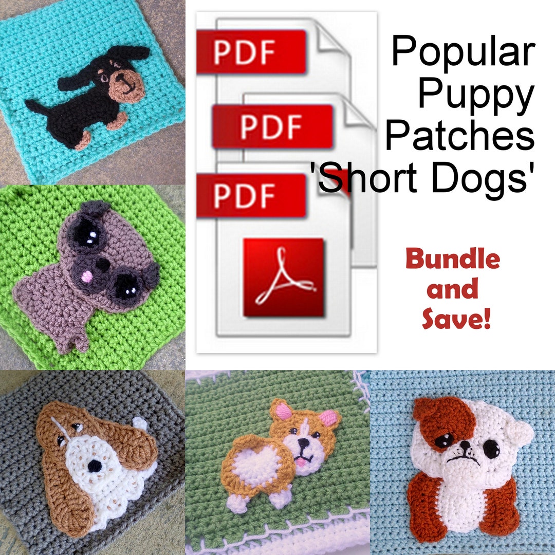 PATTERN BUNDLE: SHORT Dogs Popular Puppy Patches // English Bulldog ...
