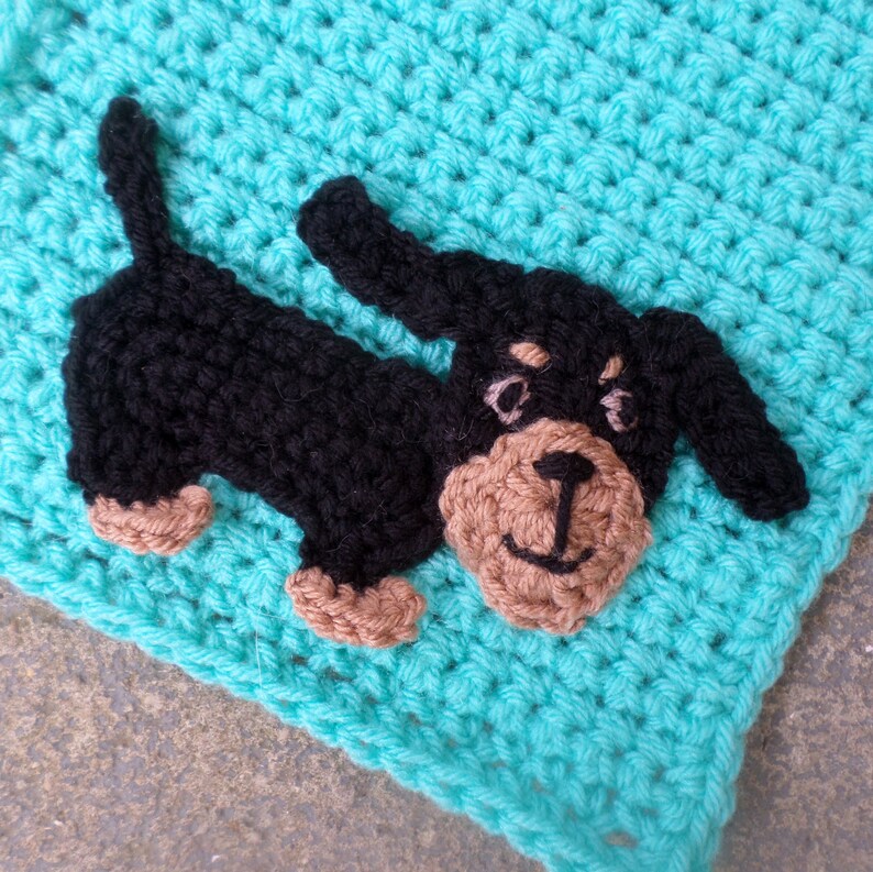 PATTERN: Dachshund Patch // Patchwork Puppy Project // | Etsy