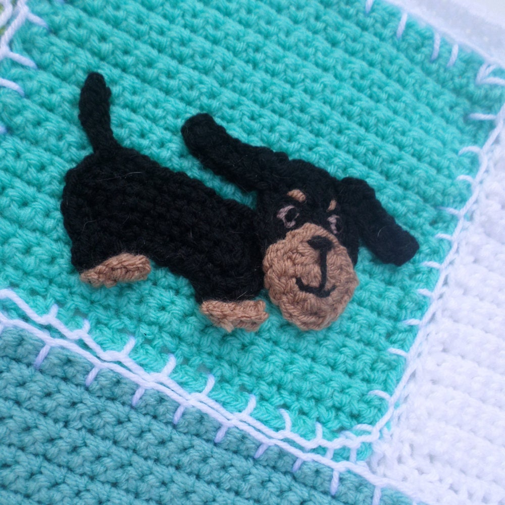 PATTERN: Dachshund Patch // Patchwork Puppy Project // | Etsy