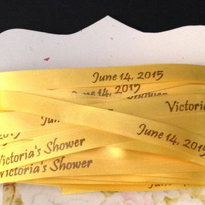 3/8" Favor Ribbons ~ Custom Printed, Personalized Satin Favor Ribbons ...