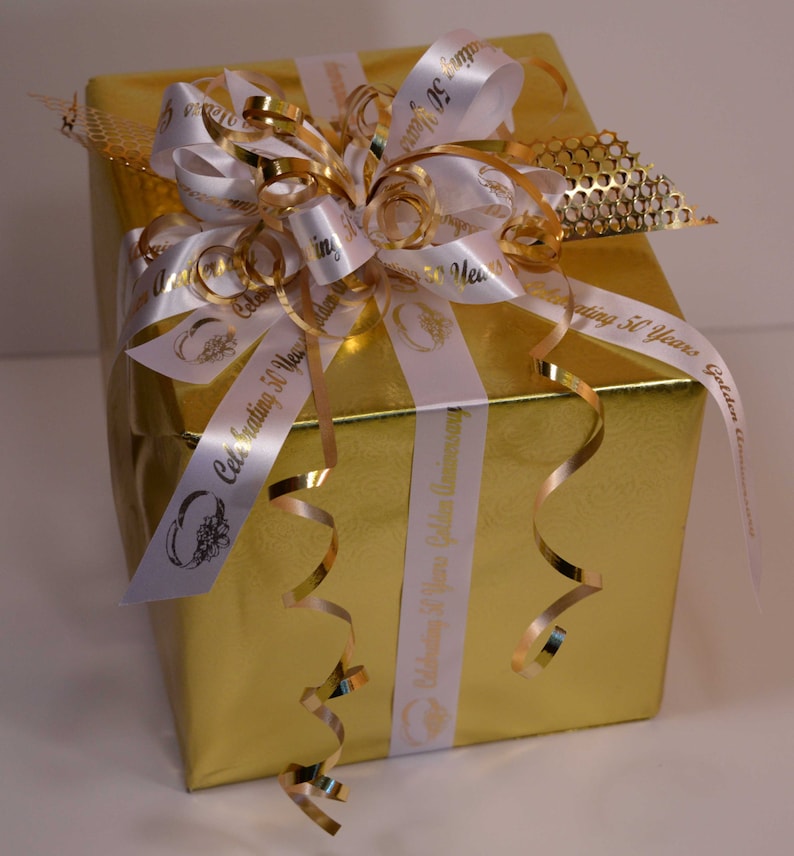 50th Anniversaryribbon, 5 Yards of 1" Custom Printed Ribbon With ...