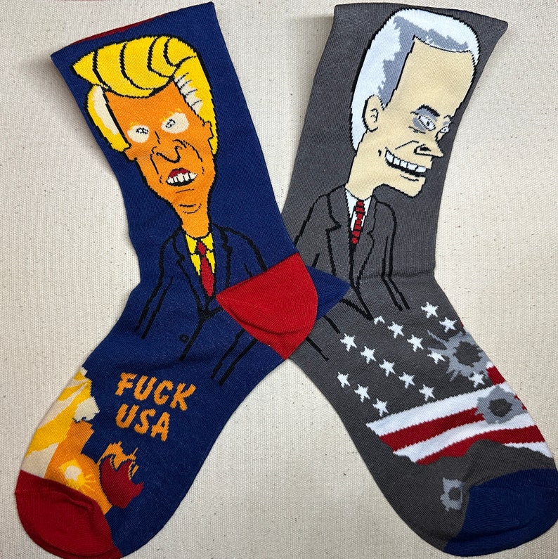 Beavis Butthead Socks Trump Biden FJB Socks Political Socks FUNNY ...