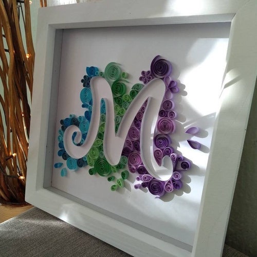 M Quilled Wall Paper Art Letter M Quilling Paper Art - Etsy UK