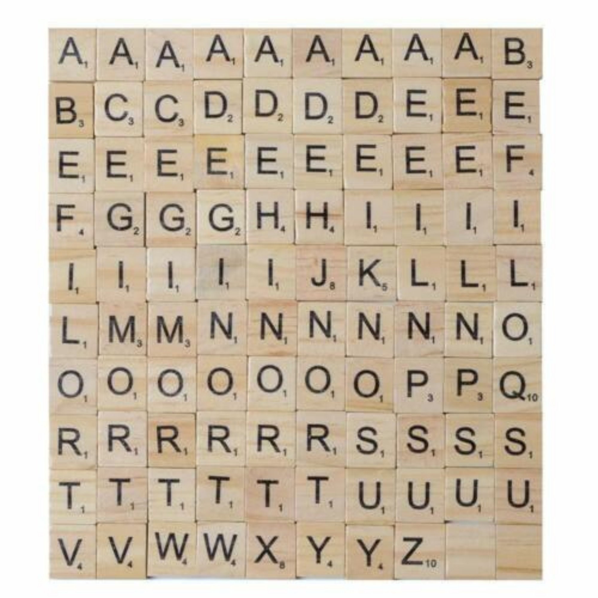 300 Scrabble Tiles Wooden Complete Set Wedding Favors Lot Scrap Booking ...