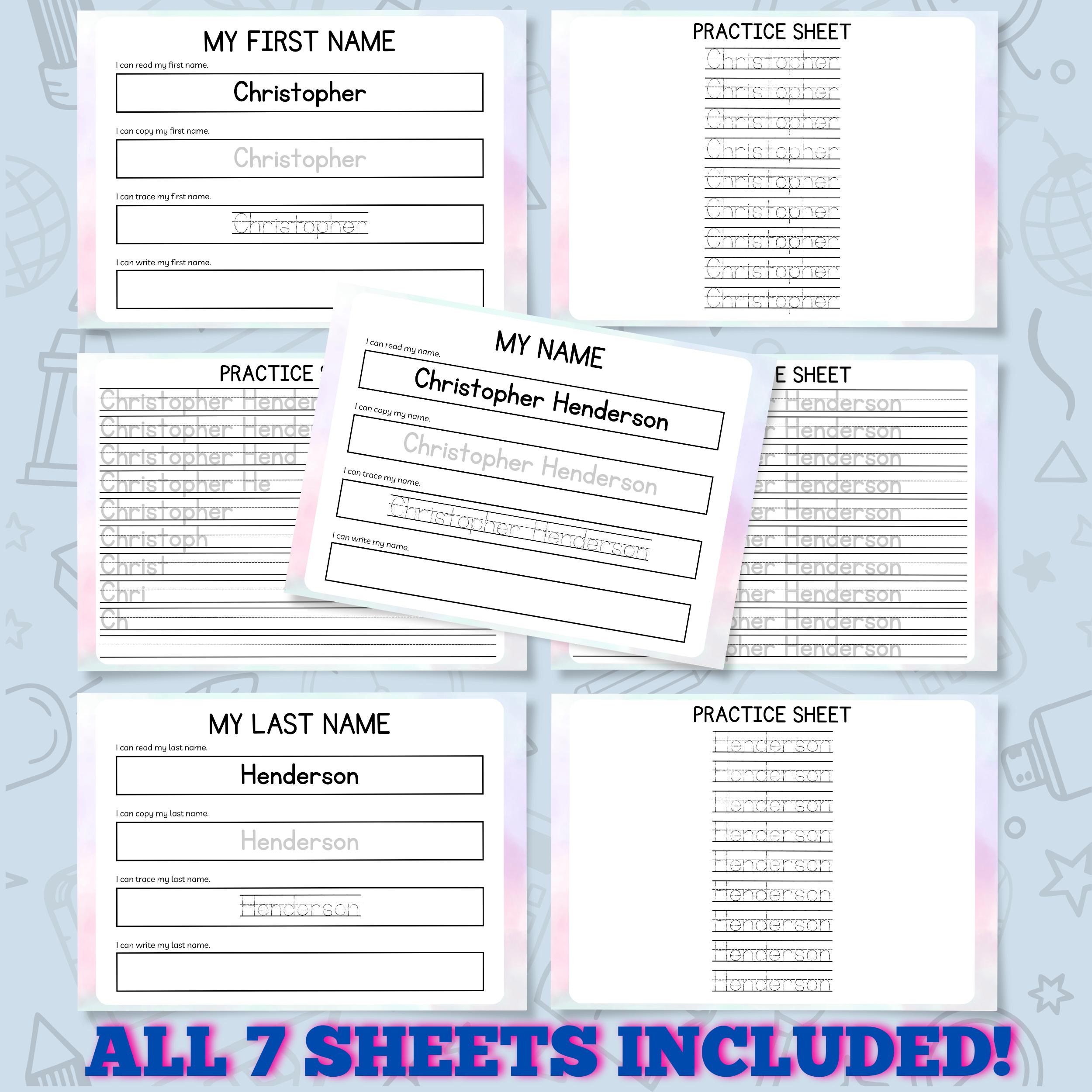 Personalized Name Tracing Worksheet: Handwriting Practice (digital ...