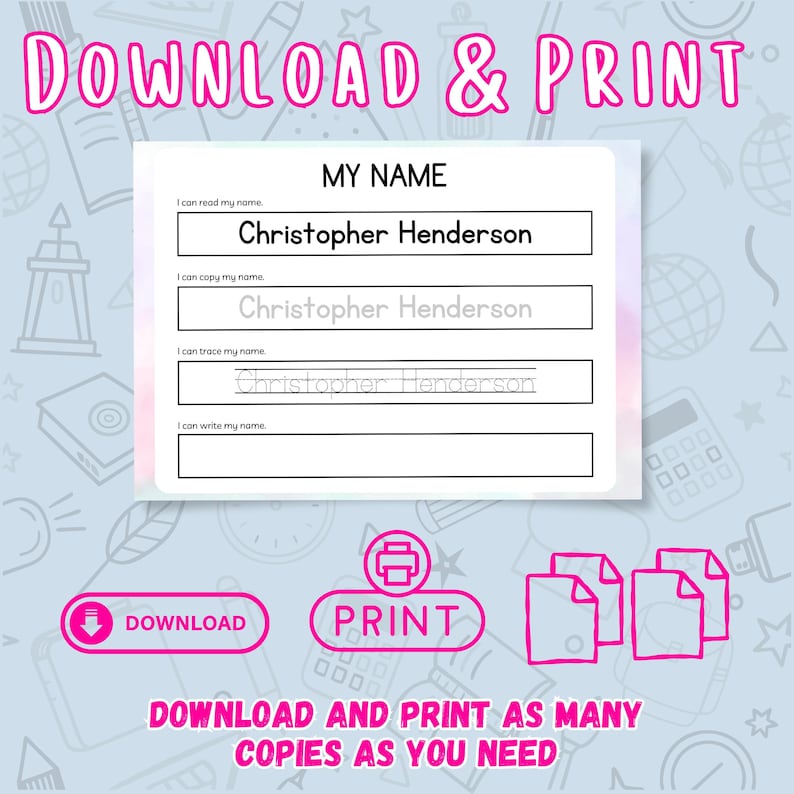 Personalized Name Tracing Worksheet - Custom Handwriting Practice Sheet ...